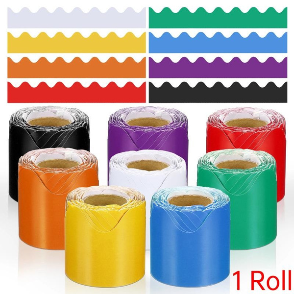 1 Roll Scalloped Bulletin Board Borders, Non Adhesive Classroom Borders ...