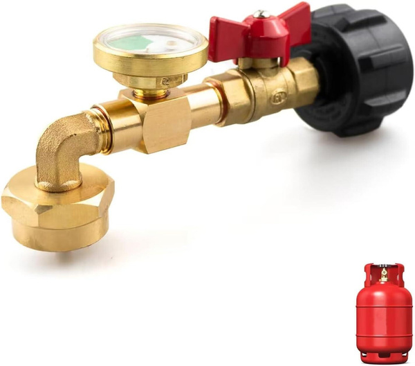 Propane Tank Elbow Refill Adapter with Gauge - Propane Tank Refill ...