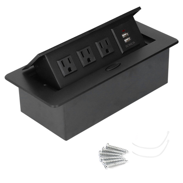 Desktop Power Strip, Recessed USB Port Leakage Proof Power Strip AC125V ...