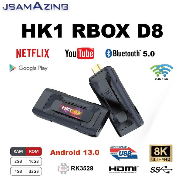 HK1 D8 Smart TV Box Android 13.0 2.4g & 5g RK3528 Voice Remote Control ...