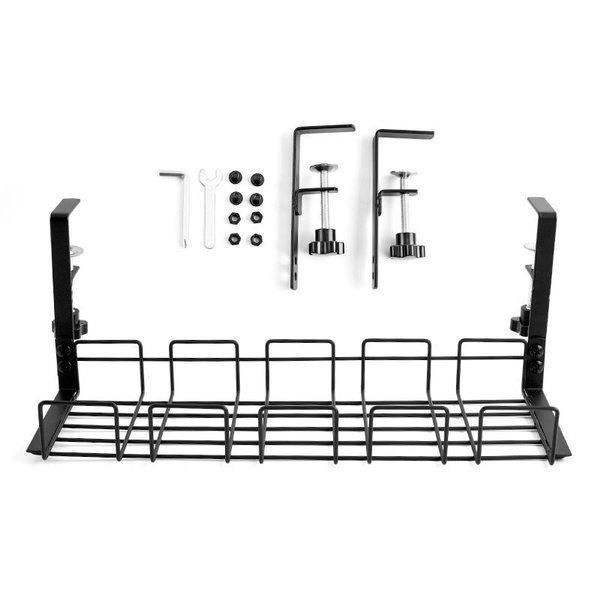 Under Desk Cable Management Tray, No Drill Mesh Desk Cable Tray, Wire ...