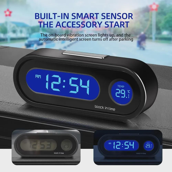Car Clock Time Watch Mini Electronic Auto Clocks Luminous Interior ...