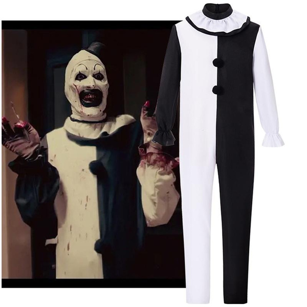 Movie Terrifier Clown Cosplay Costume Circus Black and White Patchwork ...