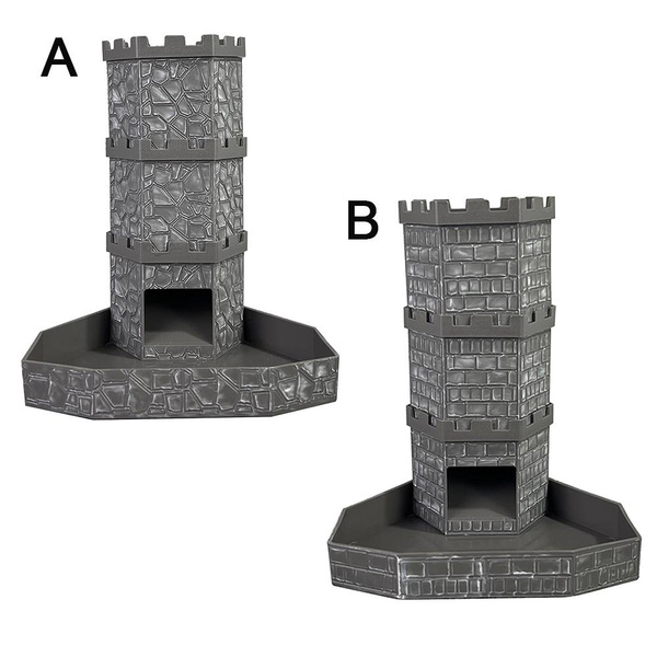 Castle Brick Dice Tray Tower Polyhedral Dice Rolling Tower for DND COC ...