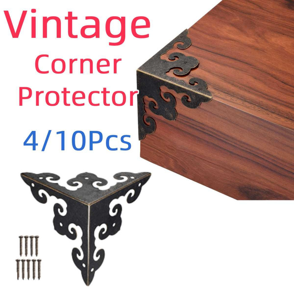 4/10Pcs Iron Corner Protectors Corner Bracket Antique Jewelry Wooden ...