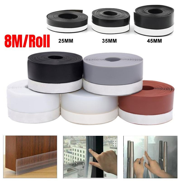 8M/Roll Silicone Seal Strip Door Draft Stopper Window Seal Strip Dust ...