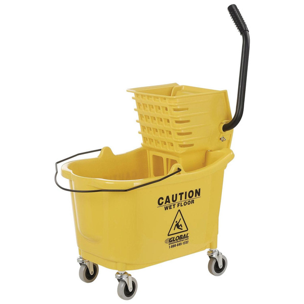 Global Industrial Mop Bucket And Wringer Combo Yellow Side Press | Wish