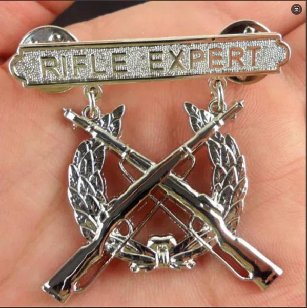 USMC US MARINE CORPS RIFLE QUALIFICATION EXPERT SHOOTING BADGE PIN | Wish