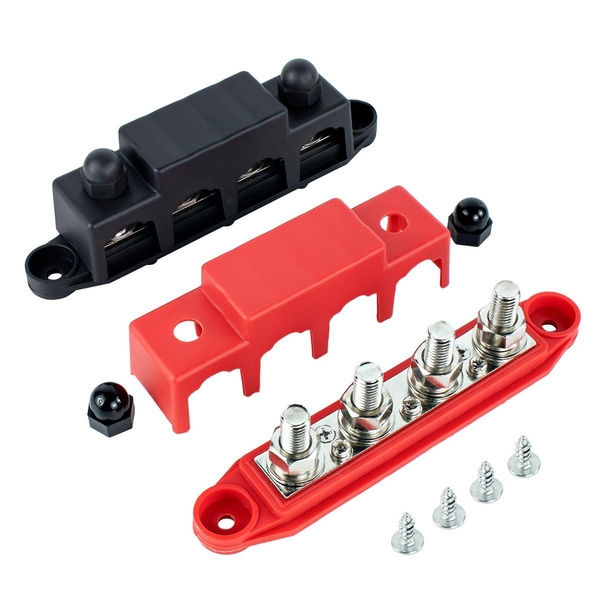 3/8"(M10) Power Distribution Connecting Blocks Bus Bar 250A 12V 4 Studs ...