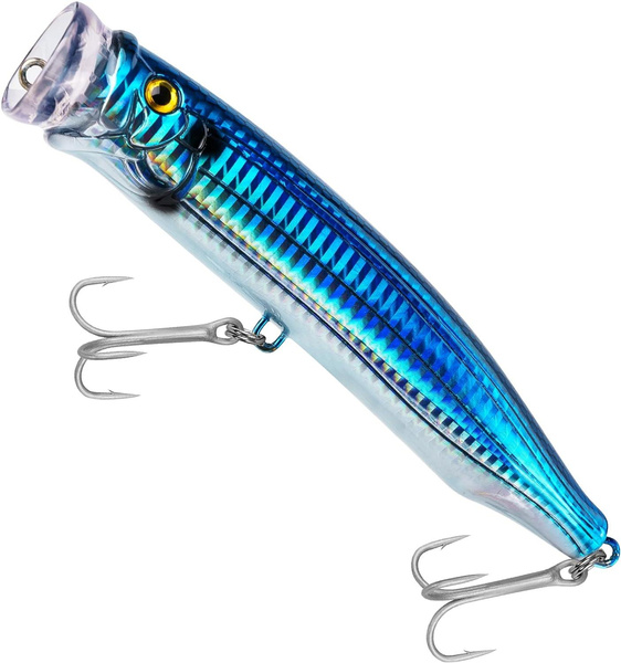 THKFISH Popper Lures, Saltwater Tuna Topwater Lures, 3D Eyes, for GT ...