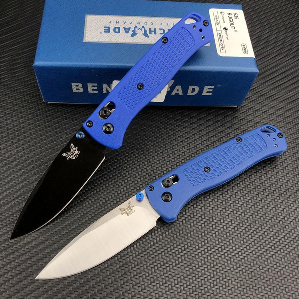 Benchmade 535 Bugout Black&White S30V Steel Blade Blue Nylon Wave Fiber ...