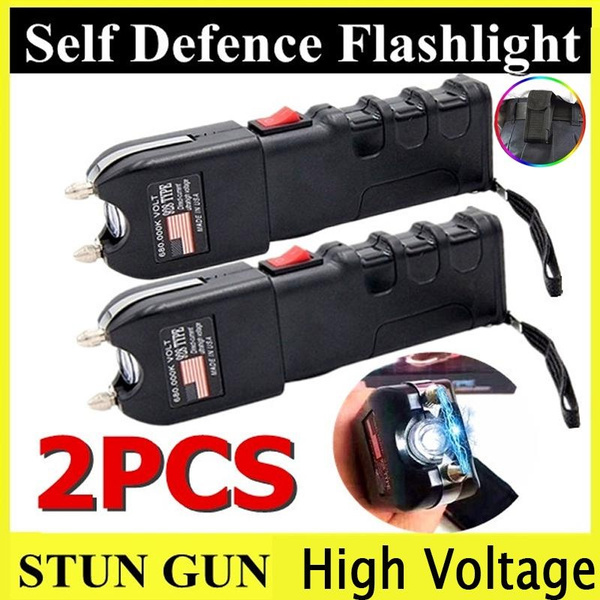 High electric shock flashlight women self-defense tool stun gun heavy ...