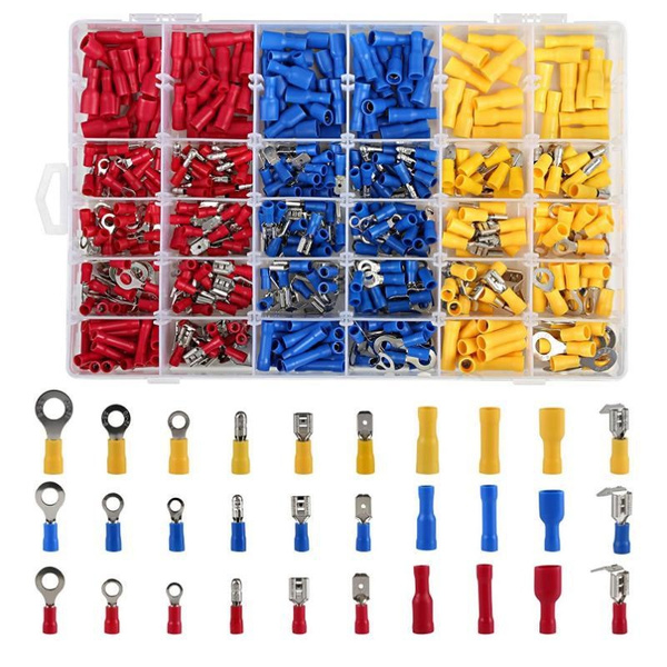 480pcs Crimp Connectors, Electrical Connectors Insulated Crimp Ring ...