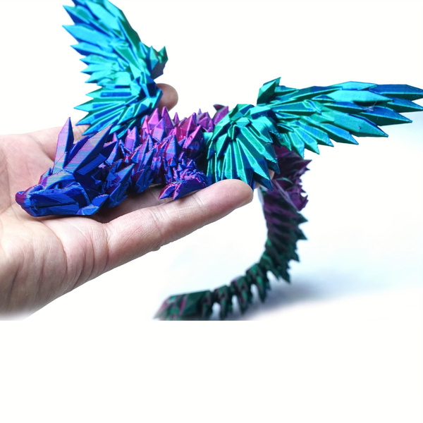 3D Printed Pterosaur Statue - Flexible Joints, Articulated Dragon Model ...