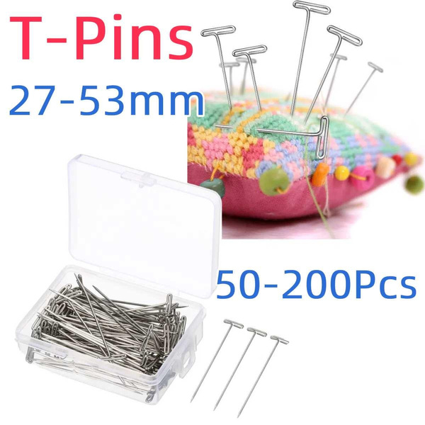 27-53mm Long T Pins Blocking Pins 50-200Pcs Pin Needles For Modelling ...