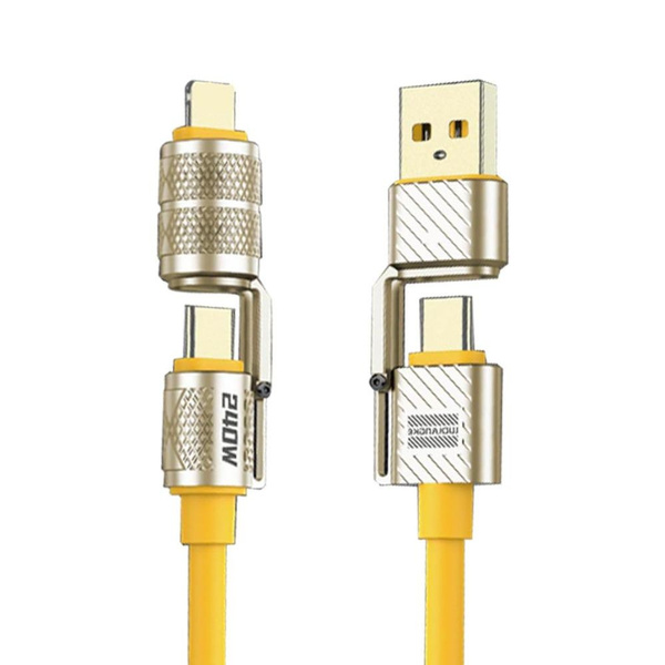 2 Pack 240w 4 in 1 Data Cable Fast Charging Porous Multifunctional Car ...