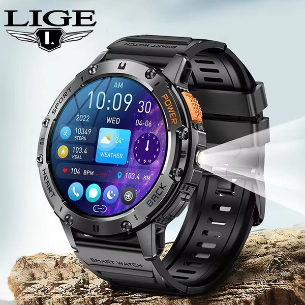 LIGE Outdoor Smartwatch Men 1.43" AMOLED HD Screen 530mAh Battery ...