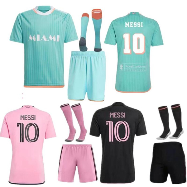 2024-25 New Inter Miami Messi Kids Kit With Socks 2024 2025 Third Blue ...