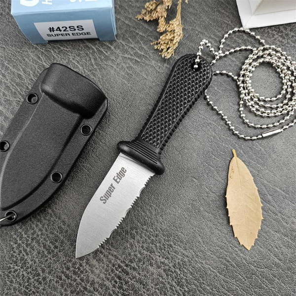 Cold Steel Super Edge Fixed Blade Neck Knife 440c Blade Nylon Fiber ...