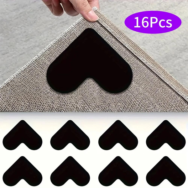 4/8/16PCS Carpet Non-slip Sticker Reusable Washable Anti Curling Carpet ...