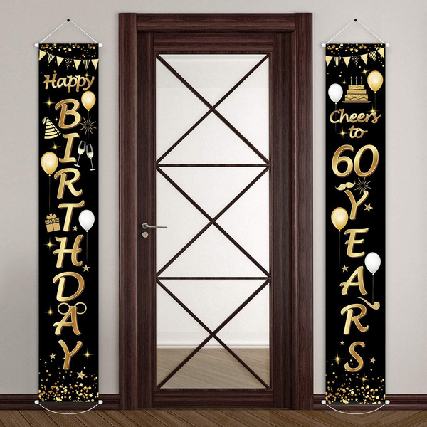 2 Pieces 60Th Birthday Party Decorations Cheers To 60 Years Banner 60Th ...