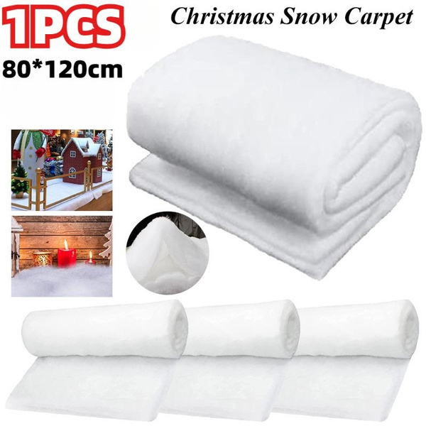 80*120cm Christmas Winter Artificial Christmas Fake Snow Cotton Carpet ...