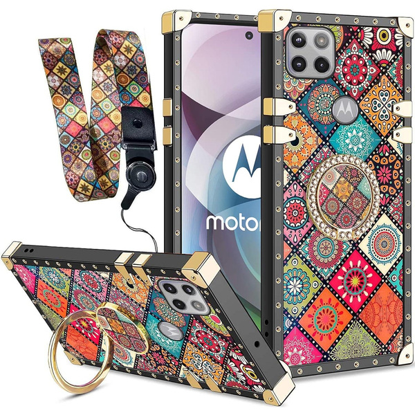 For Moto One 5G Ace Case, Motorola One 5G Uw Ace Retro Square Cover ...