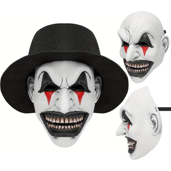 Scary Halloween Clown Mask Creepy Killer Joker Half Face Mask Horror ...