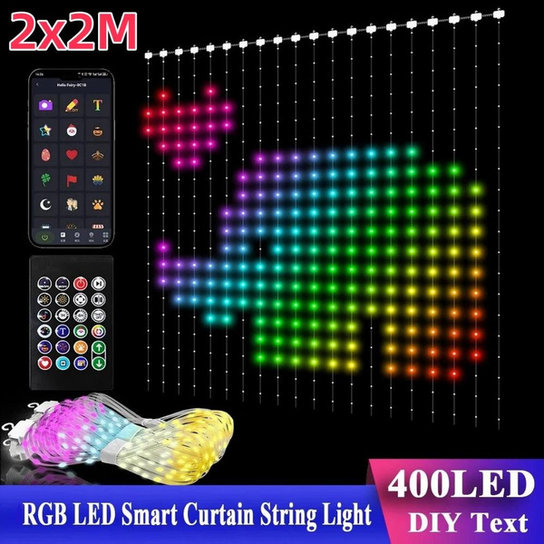 5V USB Led Smart Curtain Lights Smart App LED String RGB Fairy Lights ...