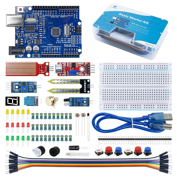 Basic Starter Kit for Arduino UNO R3 CH340, Breadboard + Retail Box ...