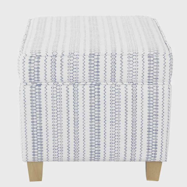 Open Box Cole Classics Square Storage Ottoman with Lift Off Top Blue ...