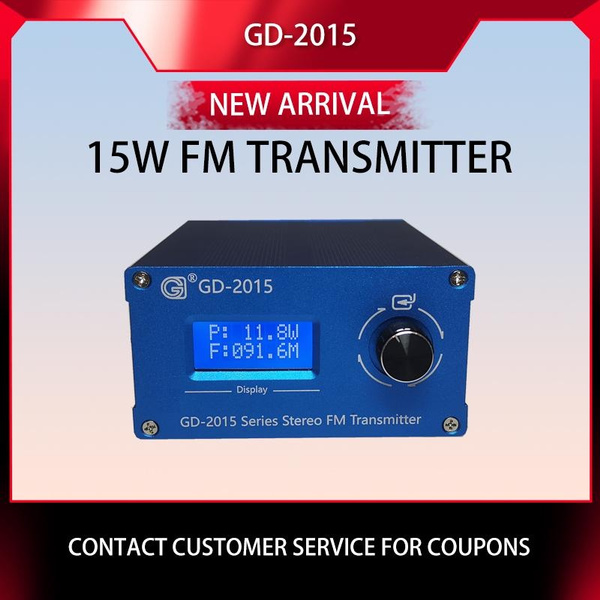 GD-2015 15W FM Transmitter FM PLL Transmitter Stereo FM Broadcasting Continuous Output ...