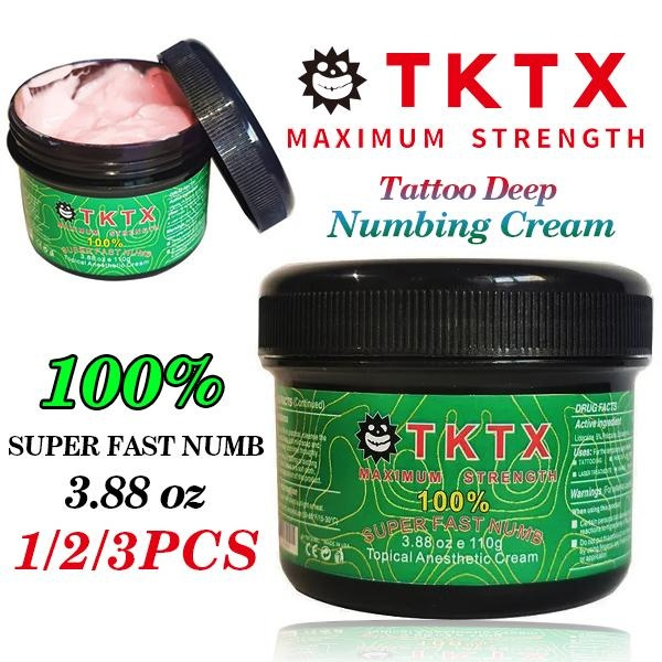 TKTX 100% MAXIMUM STRENGTH Numbing Skin Cream/Lidocaine Cream Waxing Tattooing Piercing Derma ...