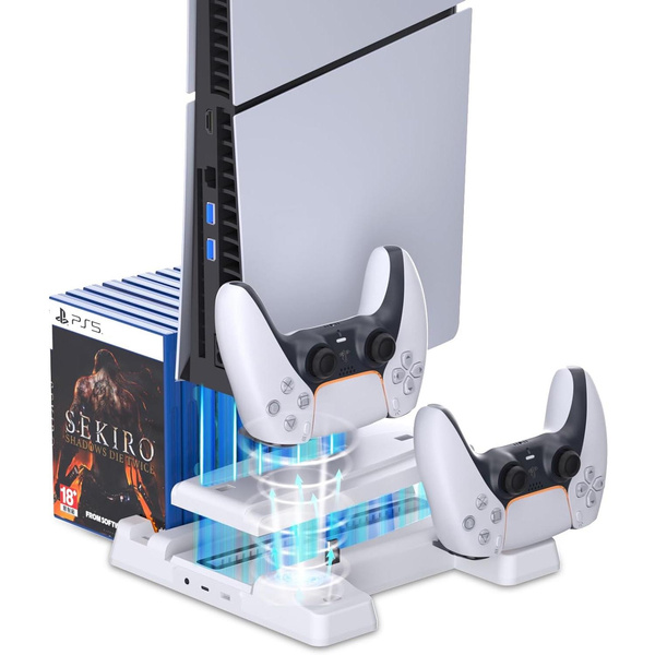 PS5/PS5 Slim Charging Station, PS5 Slim Stand with Cooling Station and ...