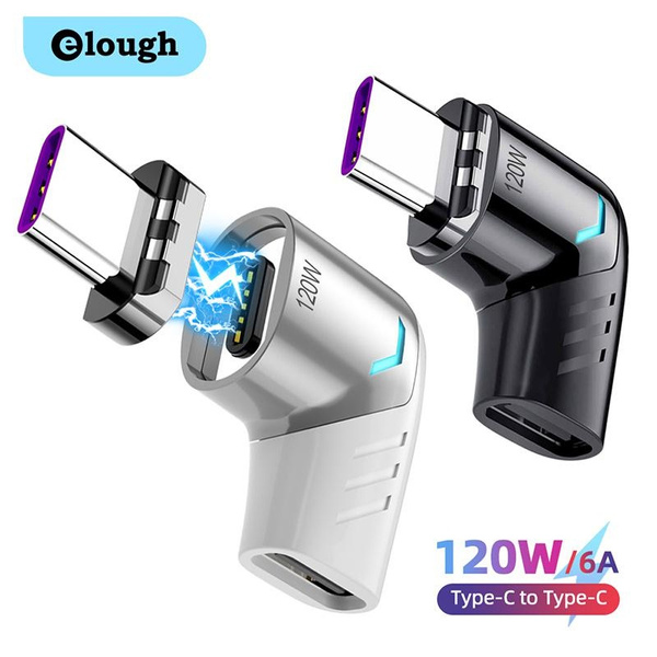 Elough 120W USB C To Type C Magnetic Adapter Fast Charging USB Type C ...