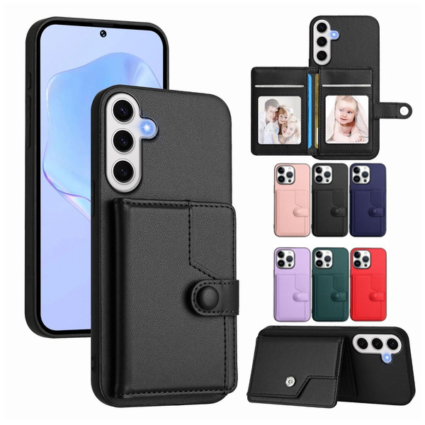 Magnetic Leather Phone Wallet Case Card Slot Shockproof Flip Back Cover For Samsung Galaxy S24 ...