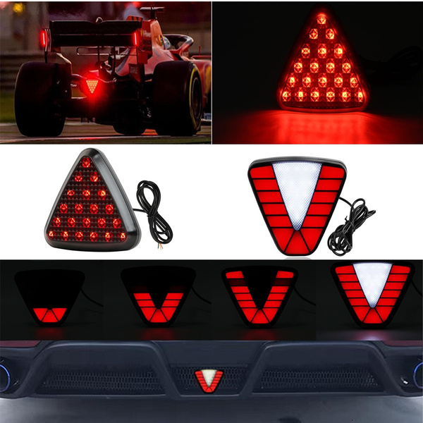 Car Universal F1 Style Triangle Red LED 3rd Rear Bumper Tail Stop ...