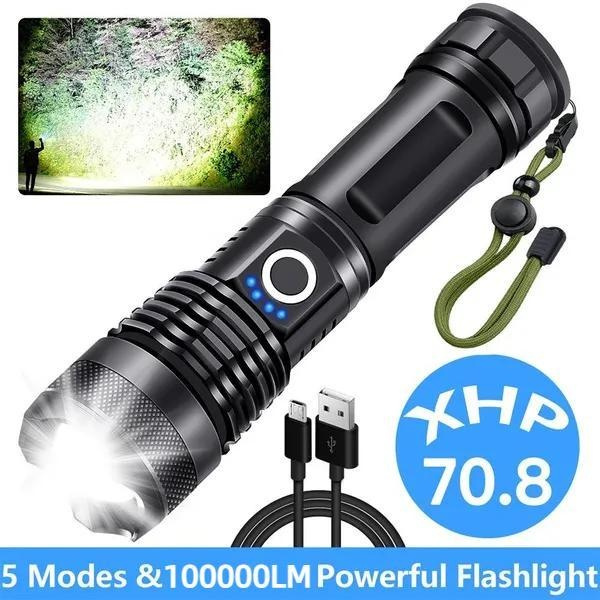 Rechargeable LED Flashlight, Powerful Tactical Flashlights Brightest ...