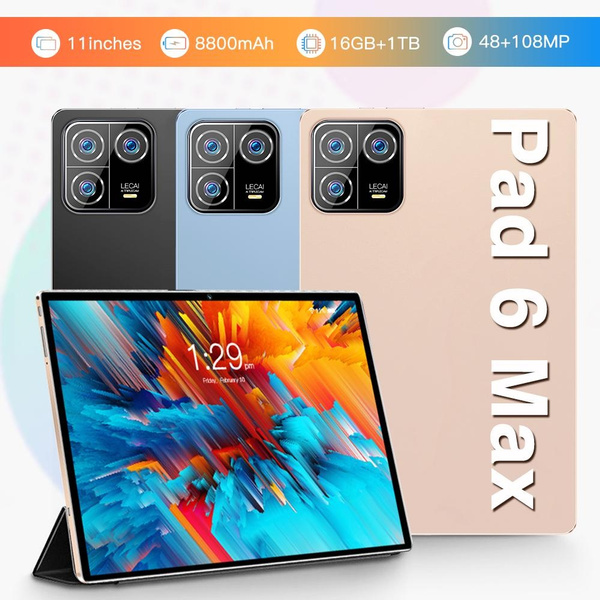 Pad6 Max+ Tablet 11” 16GB RAM+1TB ROM Tablet, Big Screen, Quad Speakers ...