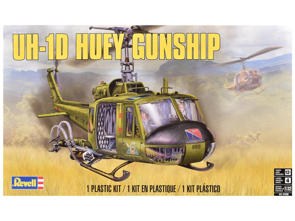 Level 4 Model Kit Bell UH-1D Iroquois "Huey" Gunship Helicopter 1/32 ...
