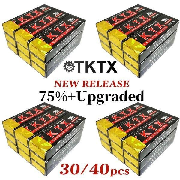 （No box）30/40/PCS Topical Tattoo Cream Black TKTX 75% Cream More Numbing Piercing /Waxing Makeup ...