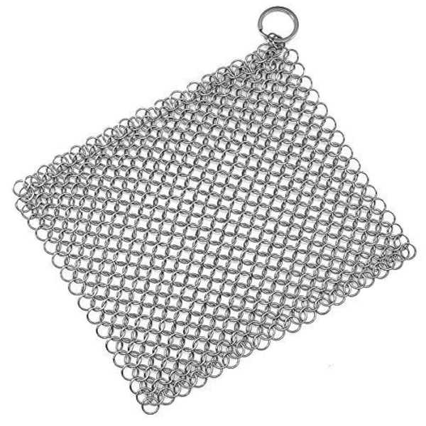 Cast Iron Scrubber 316 Stainless Steel 8"X6" Chainmail Scrubber Scraper ...