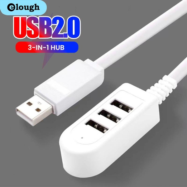 Elough Multi-Port USB Cable Extension Charger Wire 3 in 1 Hub Adapter ...