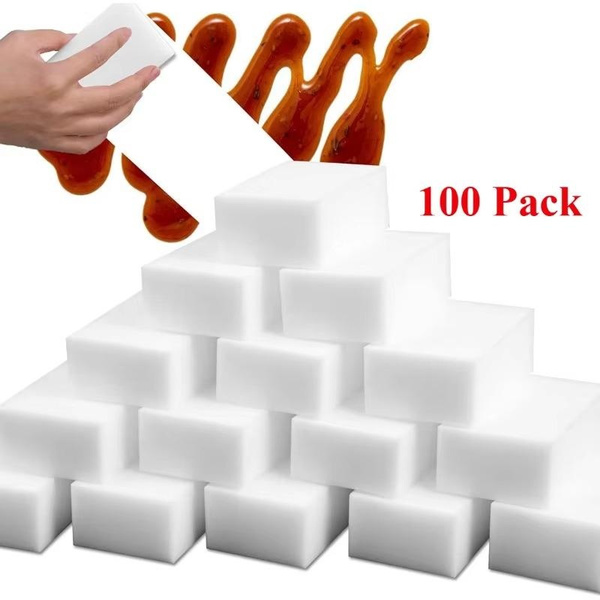 100 pcs Magic Cleaning Sponges Eraser Multi-Functional Premium Sponge ...