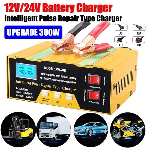 12V/24V Battery Charger Intelligent Pulse Repair Type Charger with ...