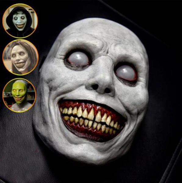 Halloween Creepy Smile Mask Halloween Mask Adult Half \Exorcist\ Green ...