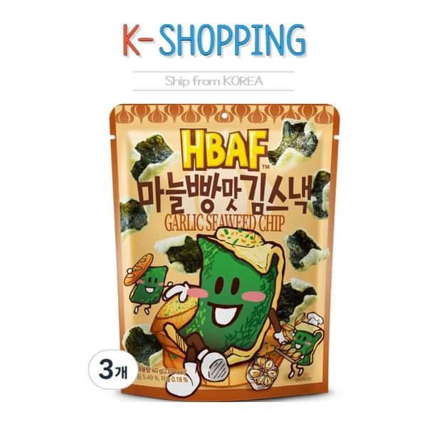 [K-FOOD] HBAF Garlic Bread-flavored Kim Snack 40g 3ea | Wish