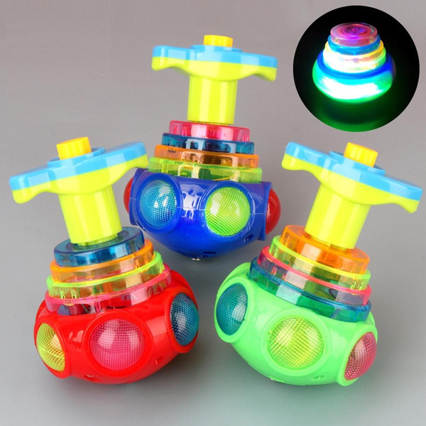 Flashing Spinn-ing Top Kid Gyro Light Up Toy Kids LED Music Gyroscope ...