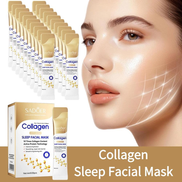 20Pcs/Box Collagen Sleeping Facial Masks deep Moisturizing Brightening ...