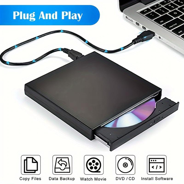 USB 2.0 Slim Portable CD DVD Drive - External CD-RW Drive DVD-RW Burner Writer Player for Laptop ...